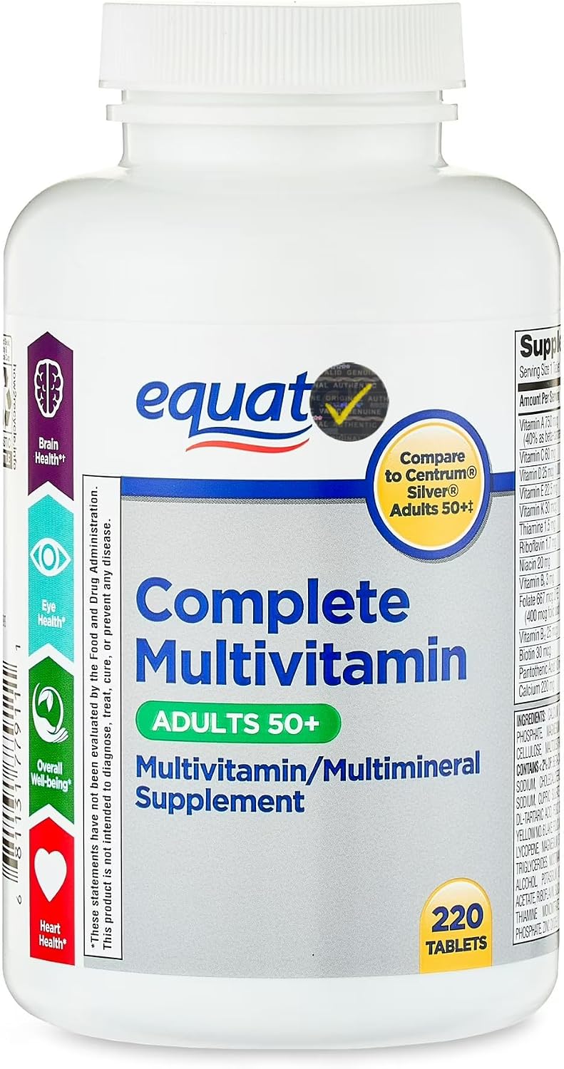 Amazon.com: Equate 50+ Daily Multivitamin Supplement Tablets (215 Count ...