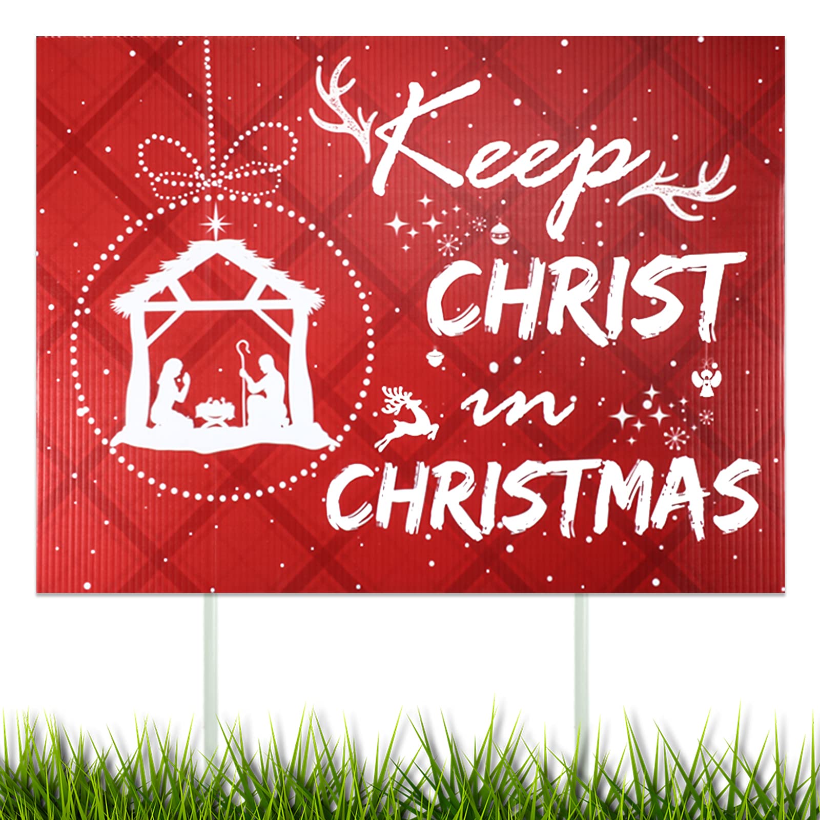 Amazon.com : Jetec Keep Christ in Christmas Yard Sign Christmas ...