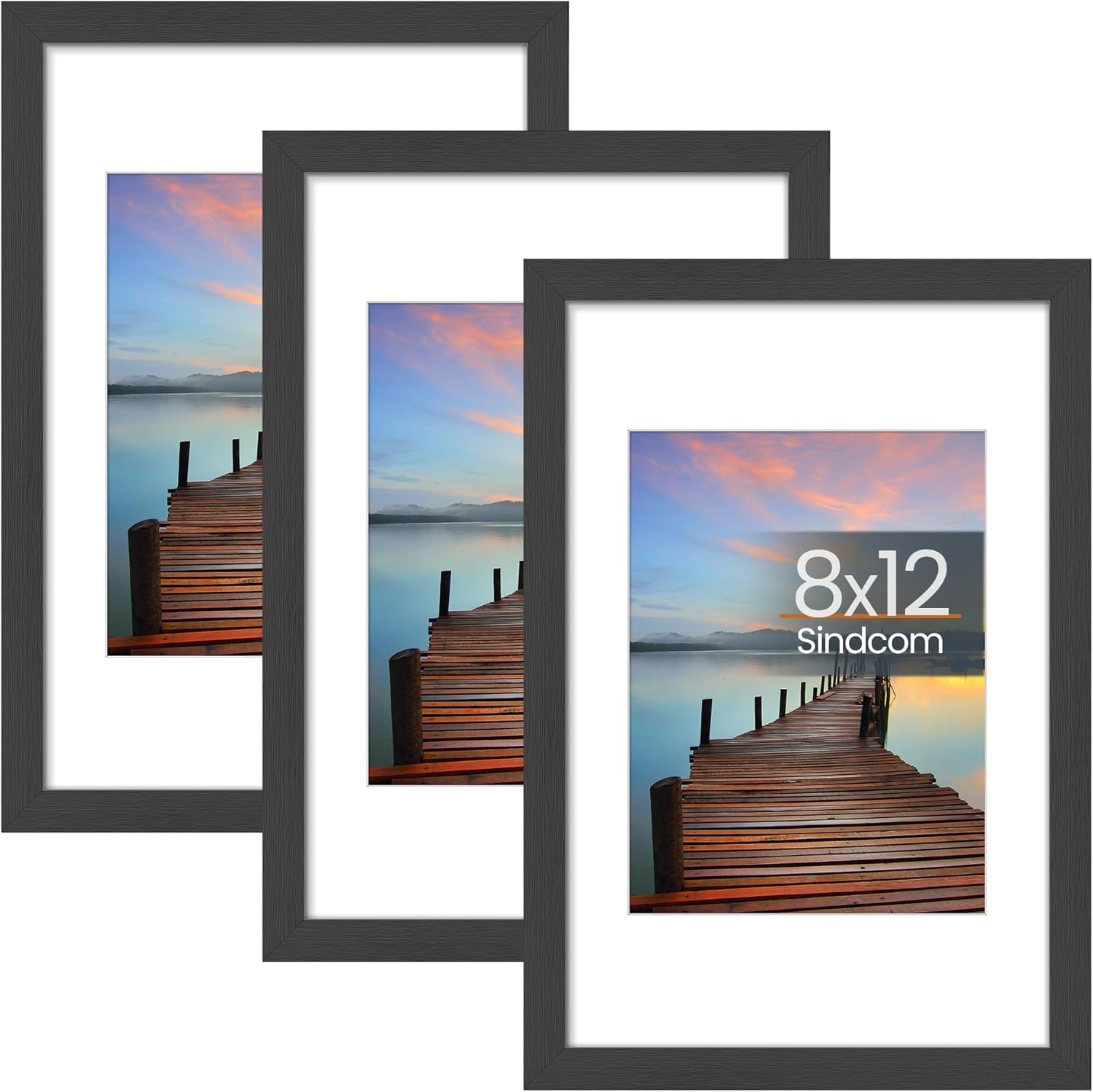 Amazon.com - Sindcom 8x12 Picture Frame 3 Pack, Poster Frames with ...