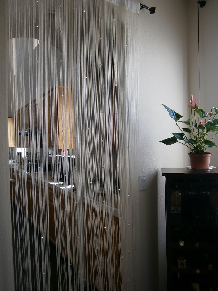 Amazon.com: OctoRose ® Cream String Curtain Panel 40x110 with Faux ...