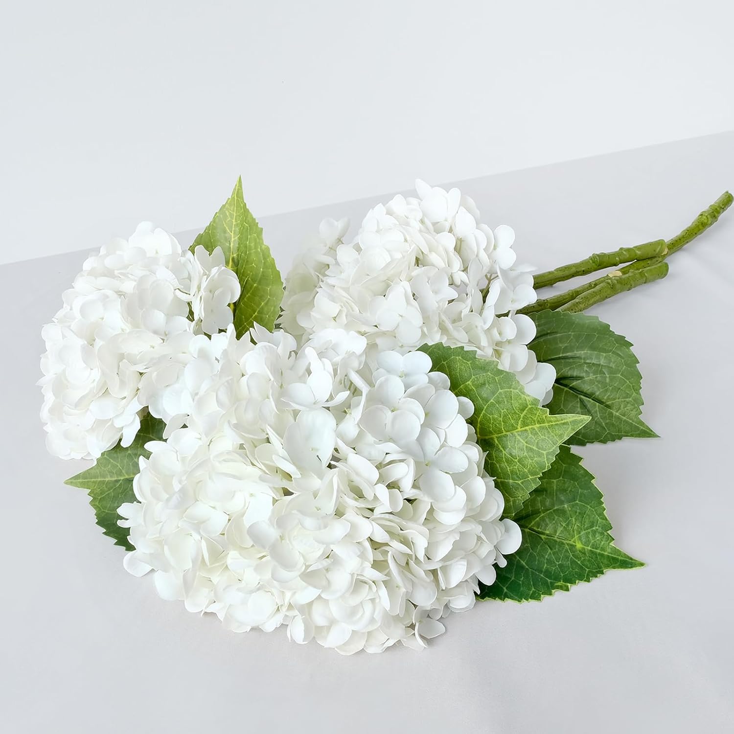 Amazon.com: ZYTUYO 3 PCS White Artificial Hydrangea Silk Flowers 21 ...