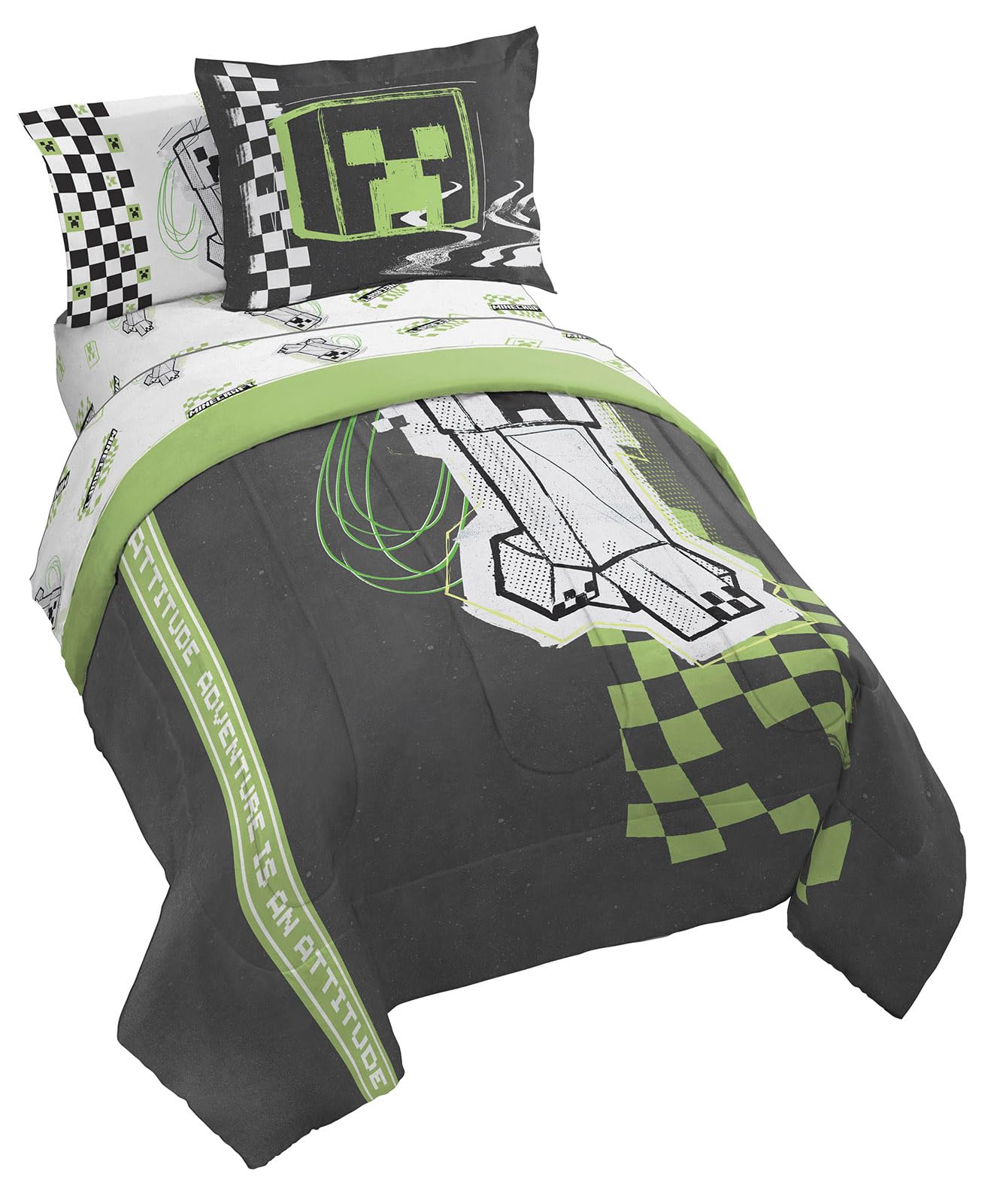 Amazon.com: Jay Franco Minecraft Creeper Full Size Comforter Set - 7 ...