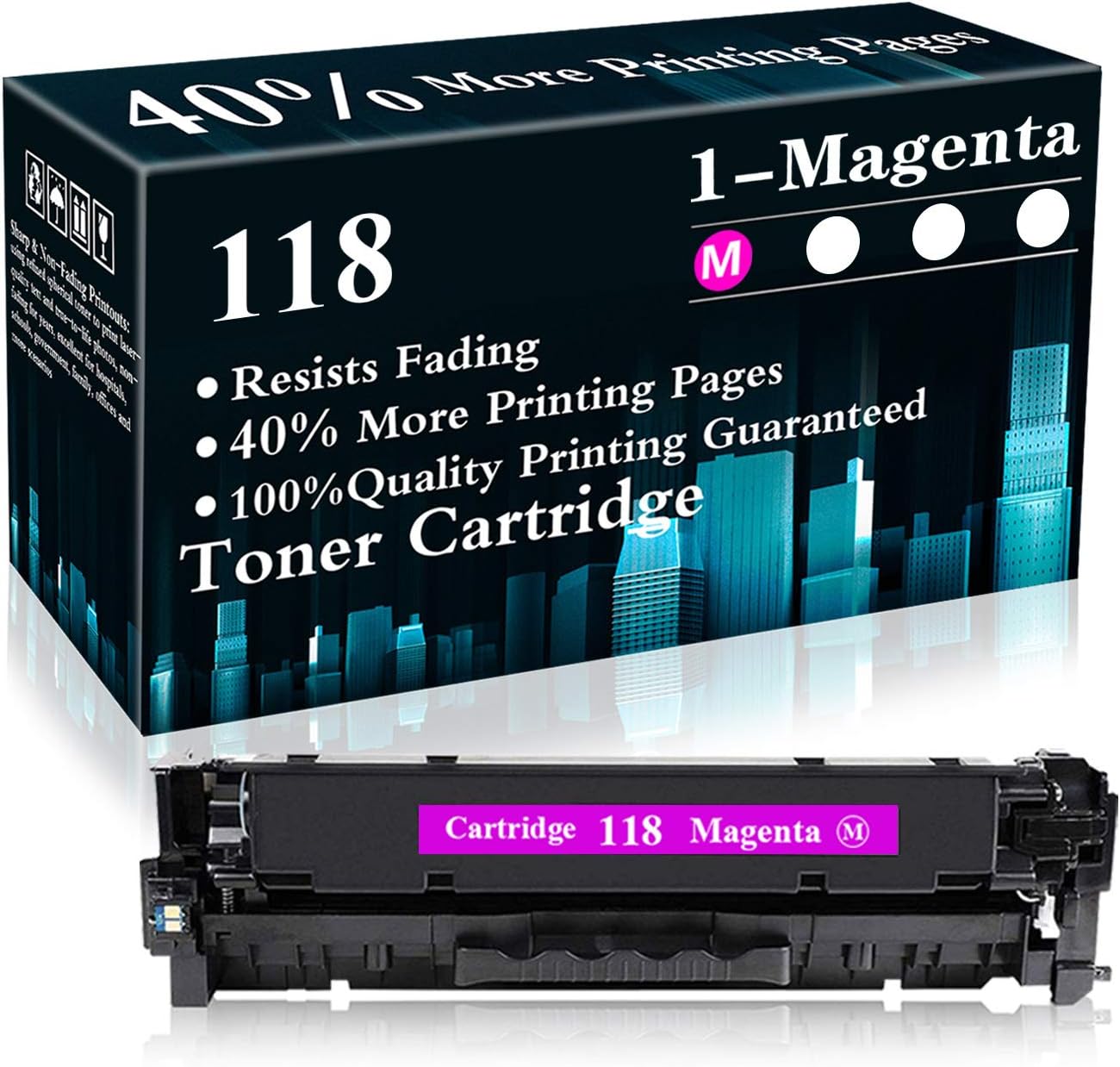Amazon.com: 1 Magenta Cartridge 118 Remanufactured Toner Replacement ...