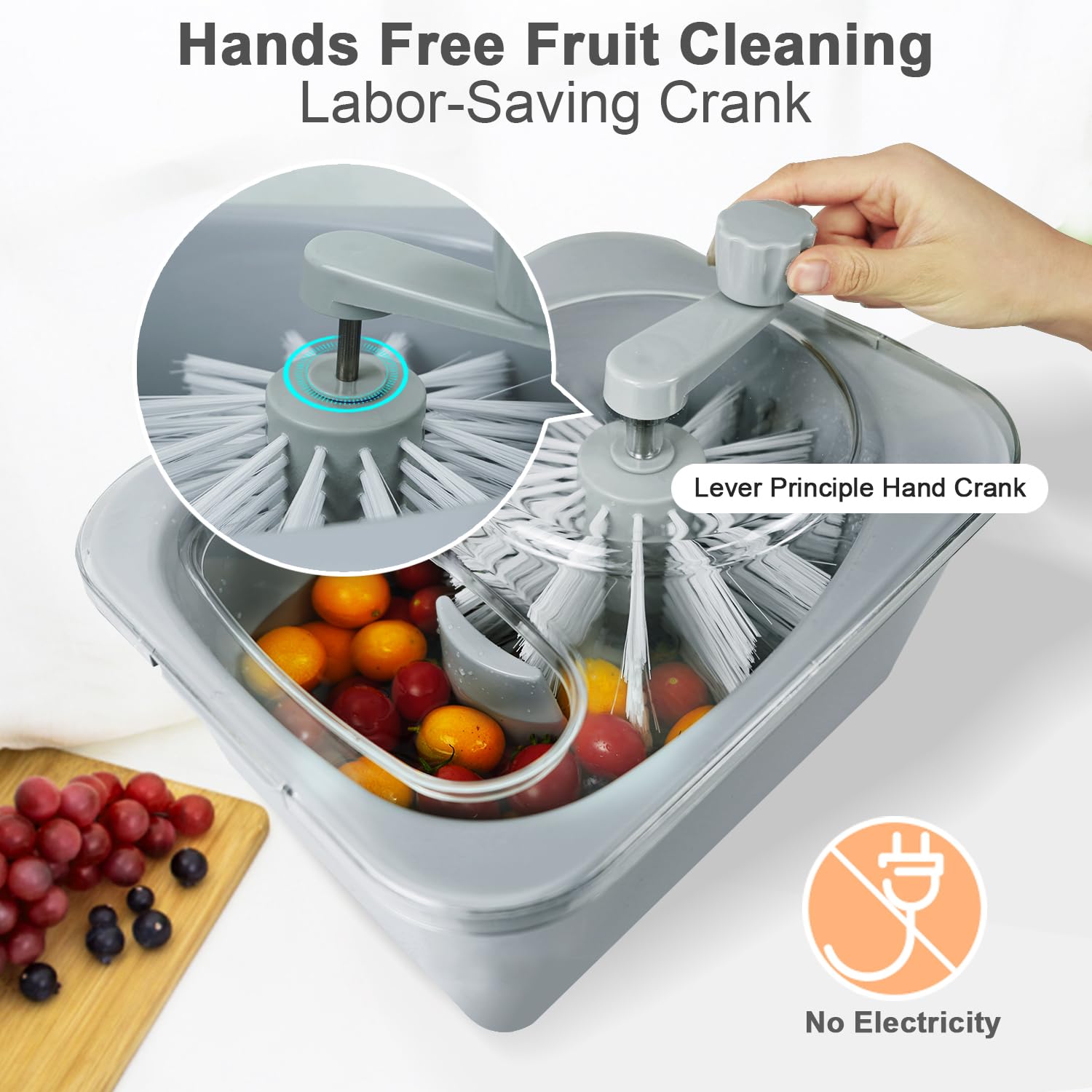 Snapklik.com : Hugeleaf Fruit Cleaner Spinner Large Fruit Washer