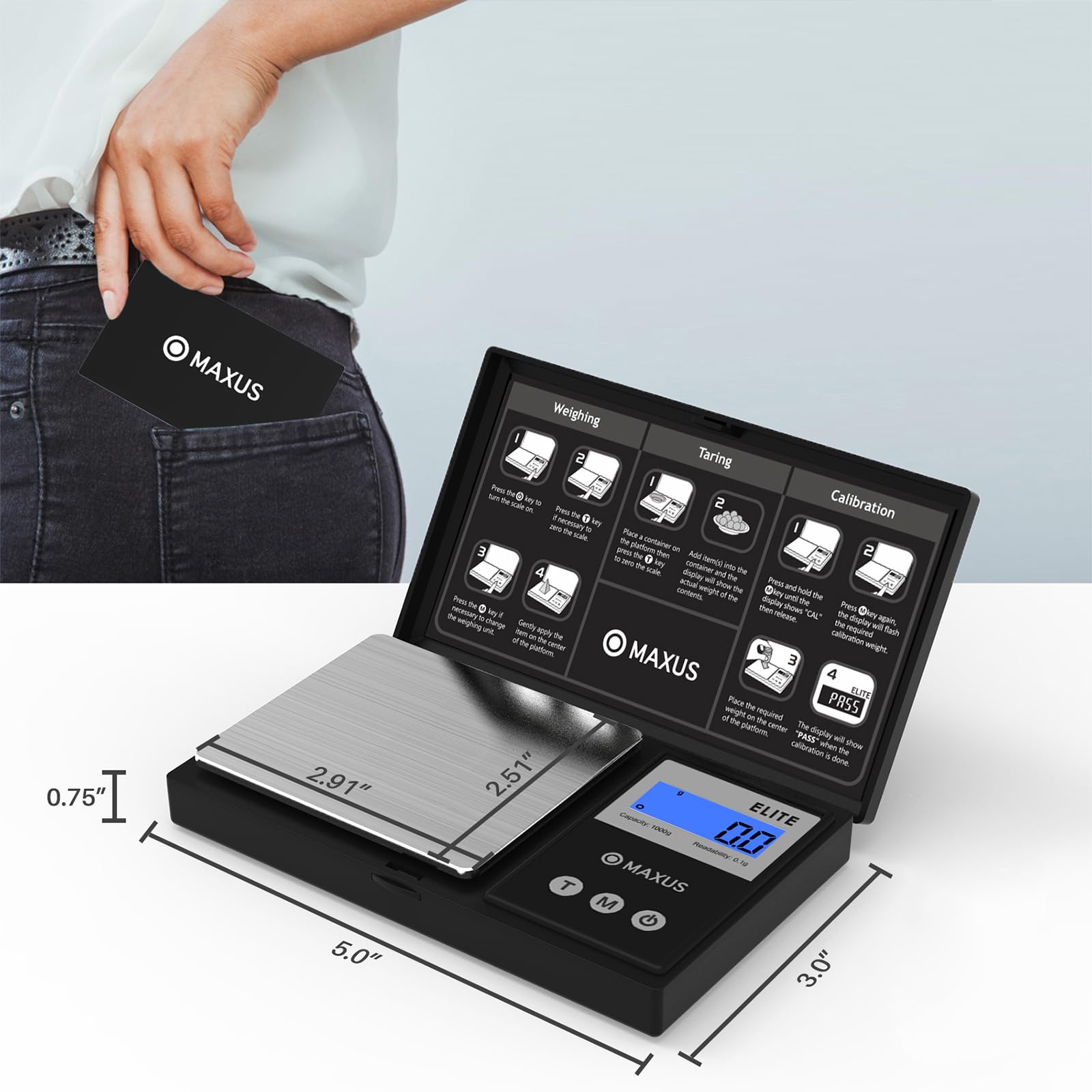 Snapklik.com : MAXUS Digital Gram Scale 1000g/01g, Small Food Scale