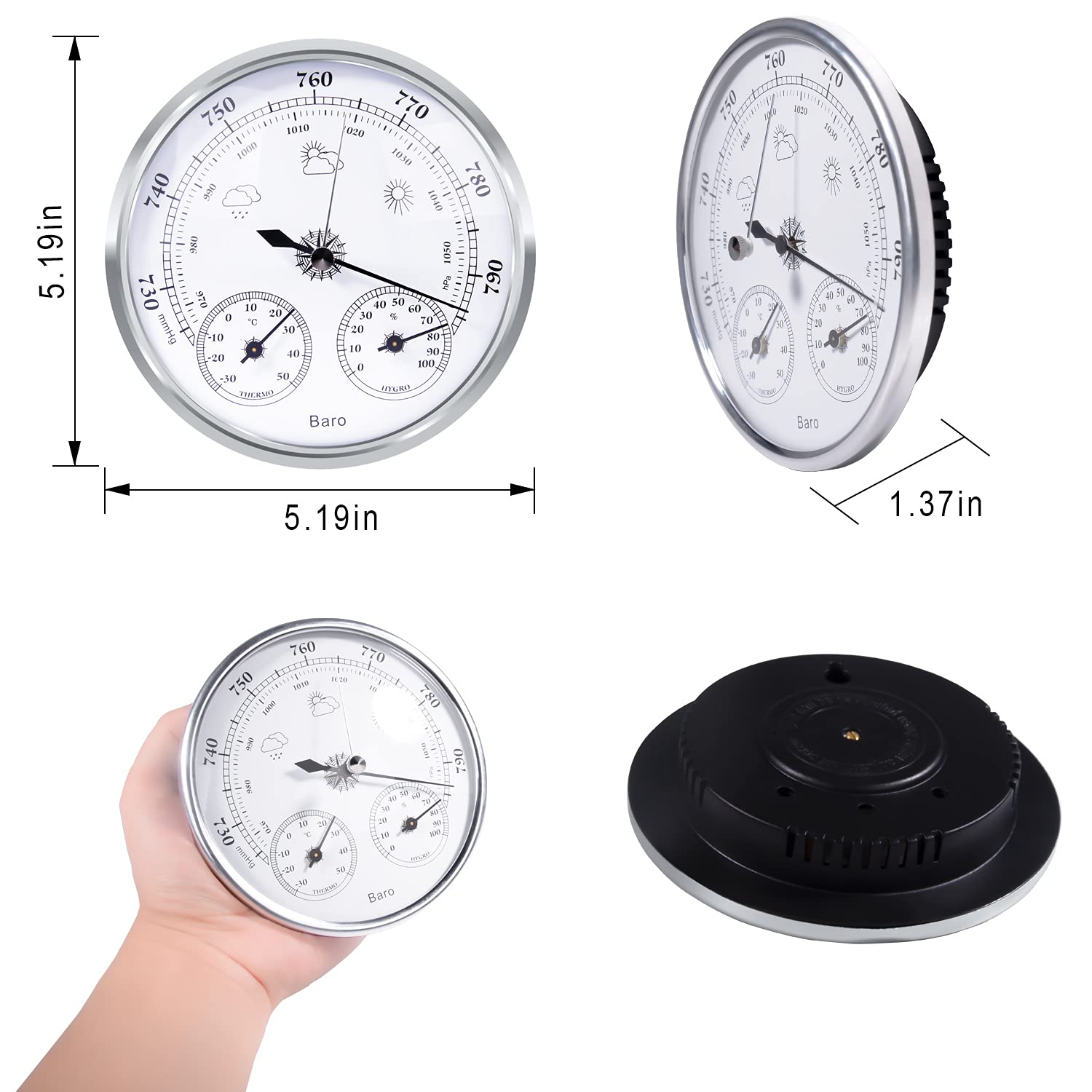 Outdoor Indoor Weather Stations Three-in-one with Thermometers ...