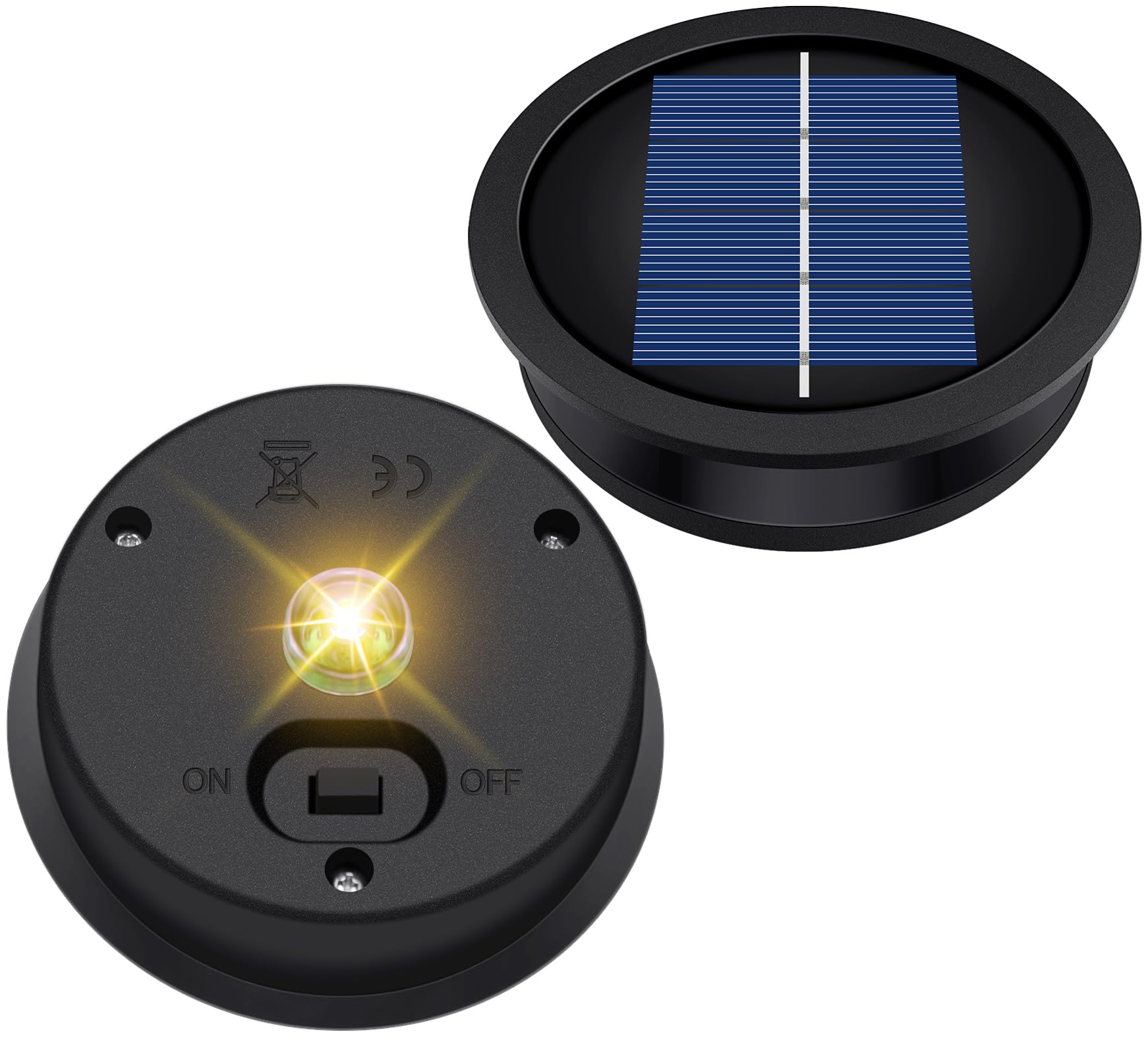 Amazon.com: 2 Pack Solar Light Replacement Top, Replacement Solar Light ...