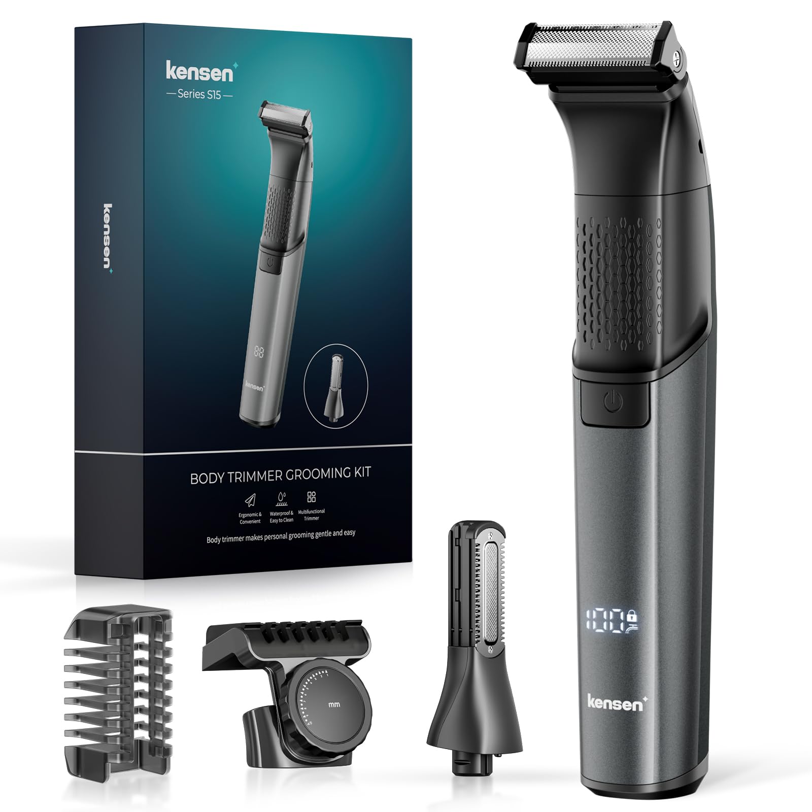 kensen 2-in-1 Beard Trimmer, Body Hair Trimmer for Men, Men's Groin ...