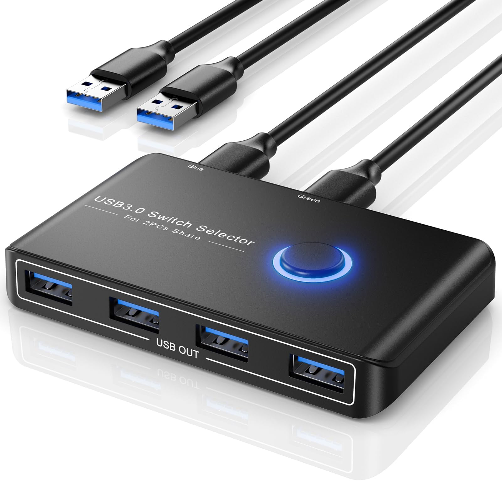 USB 3.0 Switcher 2 in 4 out, USB Switch HUB For 2 Computers Sharing 4 ...