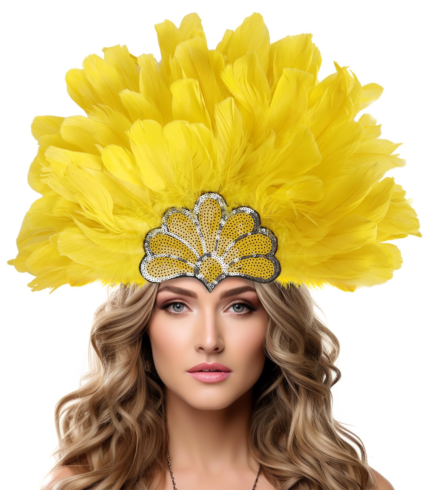 Amazon.com: HOMELEX Women's Black Feather Headpiece Carnival Caribbean ...