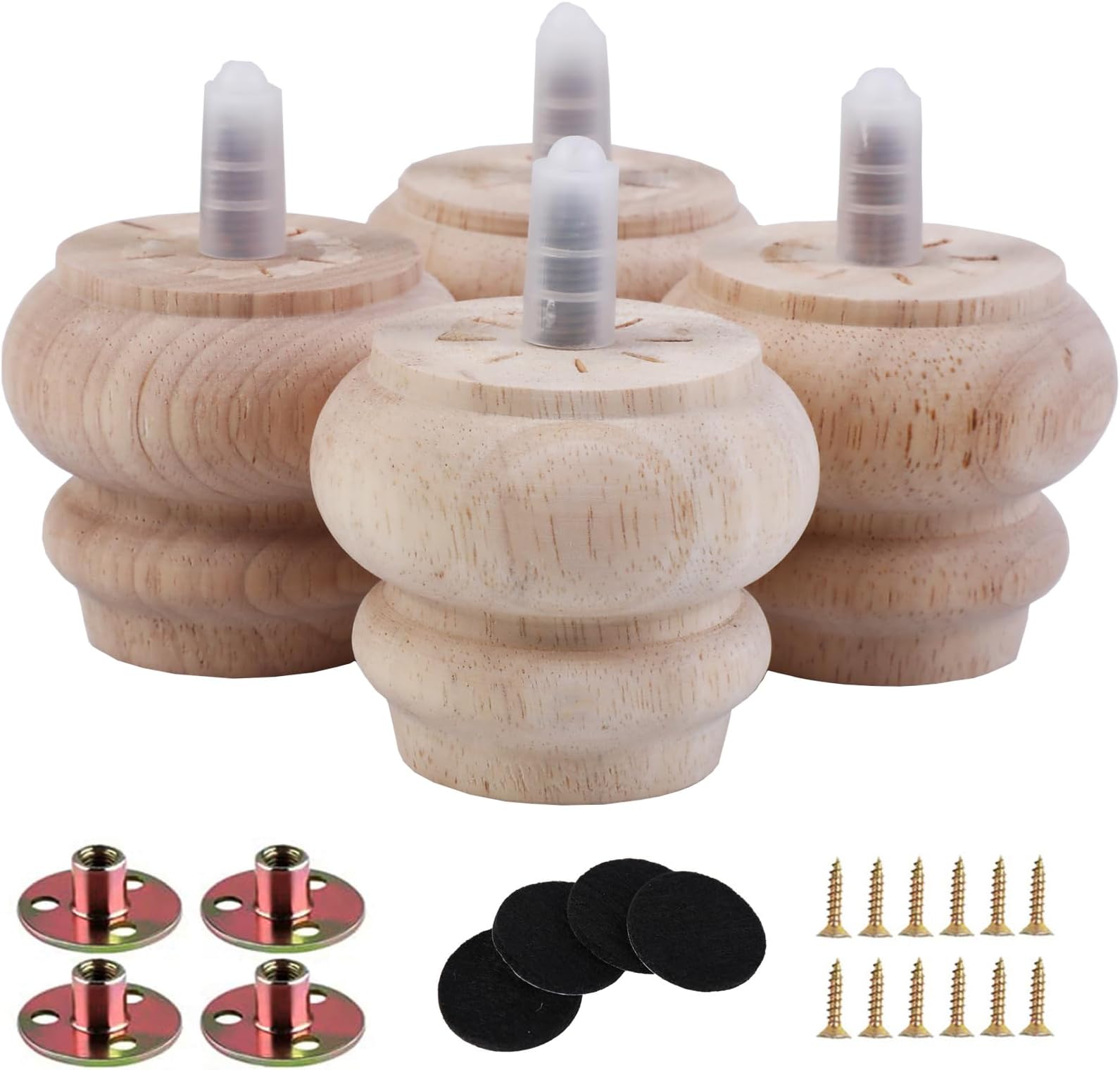 Amazon.com: Maricome 2 Inch Wood Furniture Feet Set of 4 Replacement ...