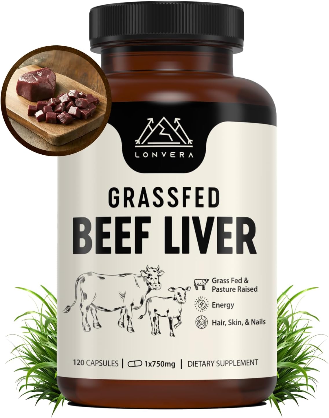 Amazon.com: Carlyle Grass Fed Beef Liver Capsules 4500mg | 250 Count ...