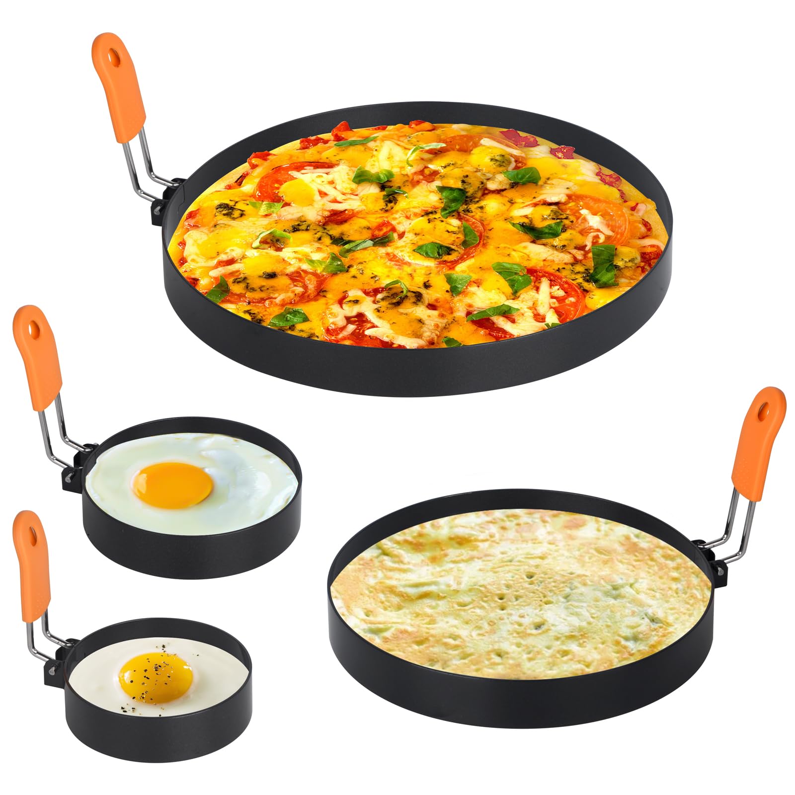 Amazon.com: Hhyn Egg Rings for Griddle Frying Eggs Upgraded 4 Packs ...