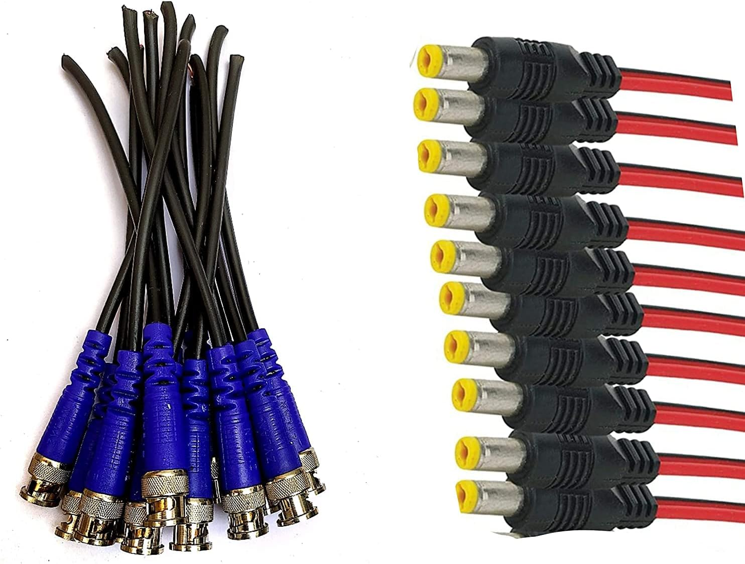 Buy SR VISION Combo Pack of 10 Pcs BNC Connector with Copper Wire DC ...