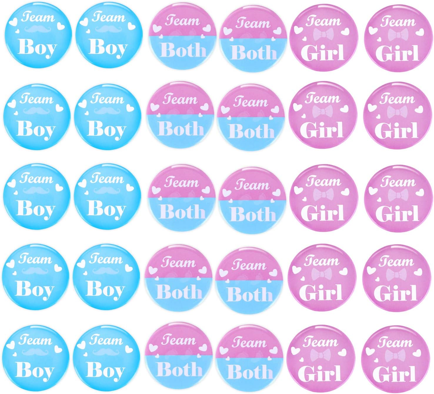 Amazon.com: Yaomiao 30 Pieces Gender Reveal Button Pins 1.5 Inches Boy ...