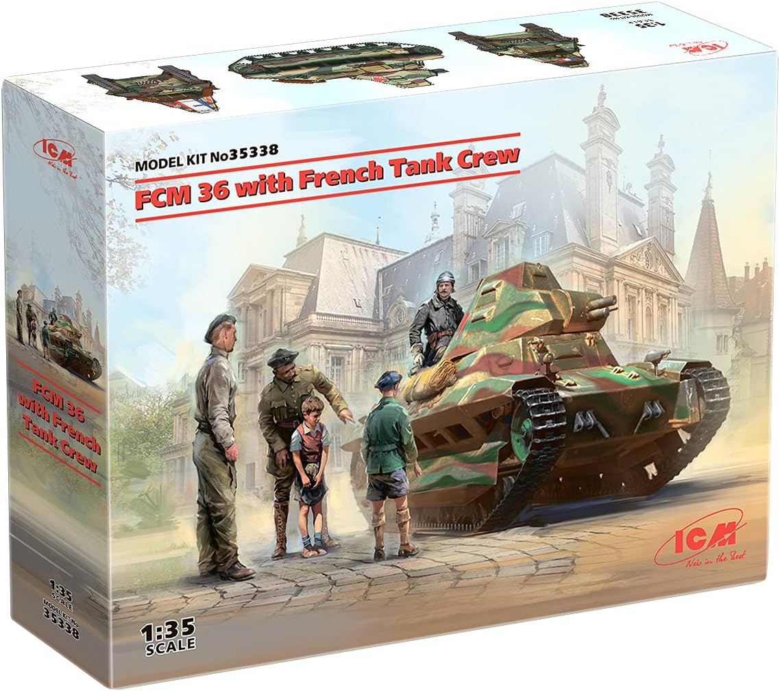Amazon.com: ICM 35338 - FCM 36 with French Tank Crew - Scale 1:35 ...