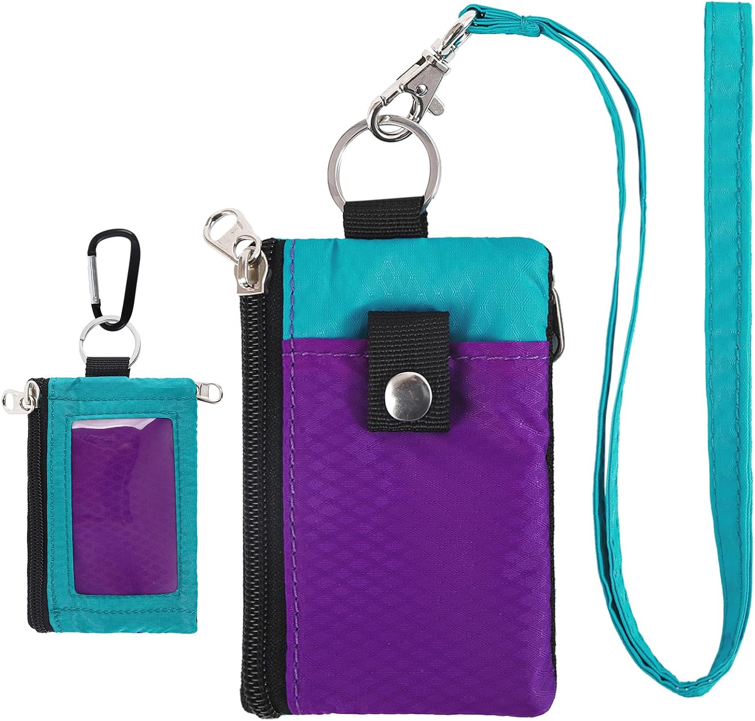 Amazon.com: MASAPHlL Small Lanyard Wallet for Women/Men with RFID ...