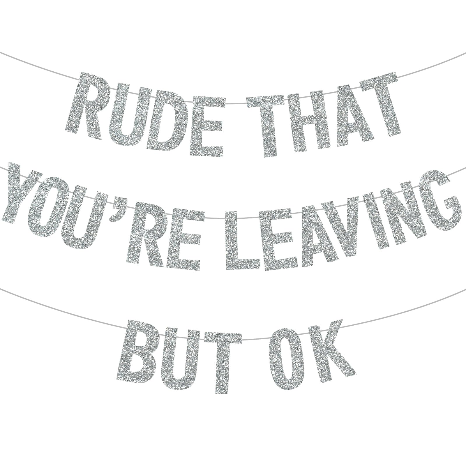 Snapklik.com : Silver Rude That Youre Leaving But Ok Banner,Pre-Strung ...