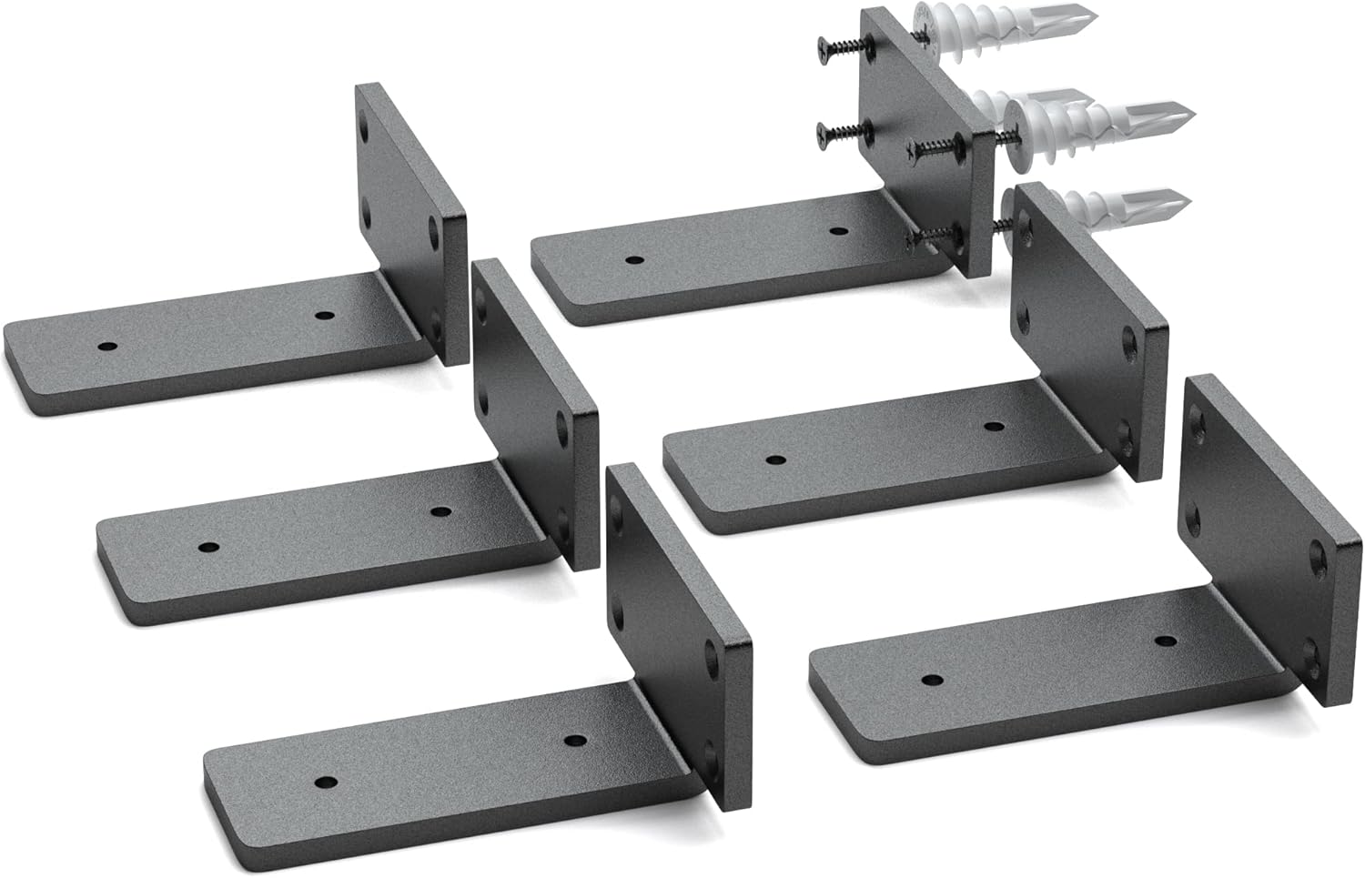 Amazon.com: Heavy Duty Shelf Brackets 4 inch (1/5") Thick, 6 Pack ...