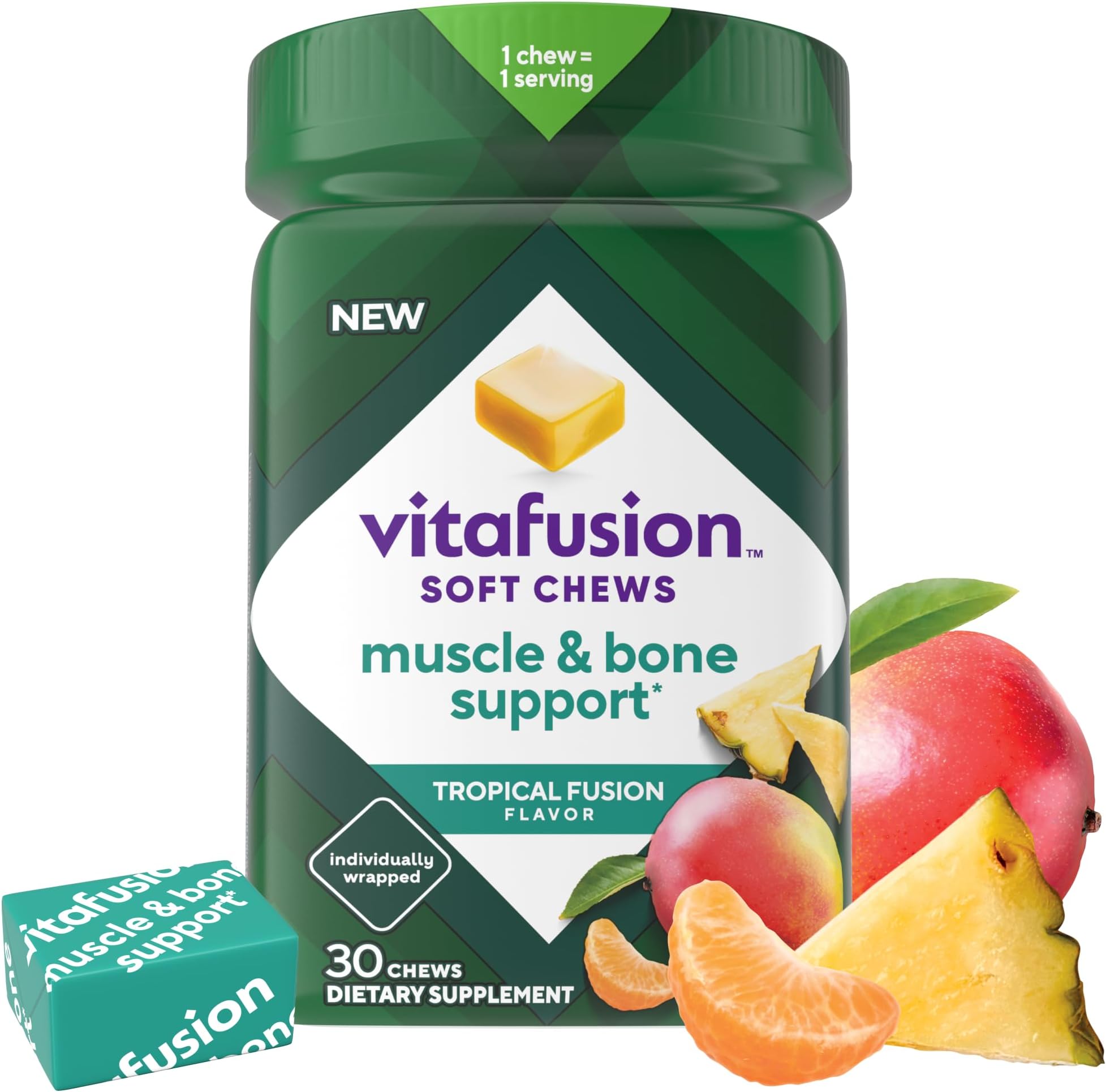 Amazon.com: Vitafusion Soft Chews Muscle & Bone Support (1), Adult ...