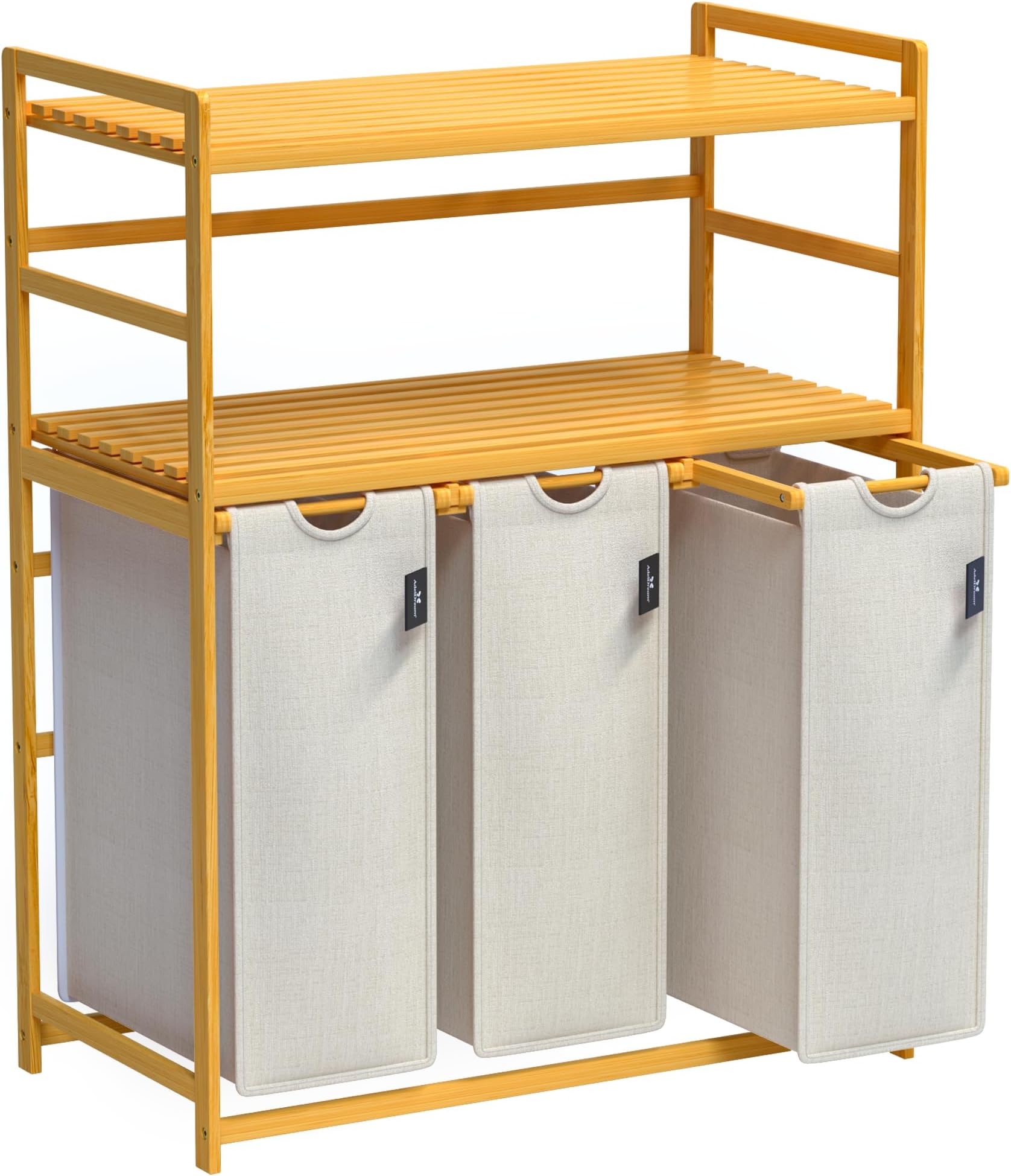 Tiklife Panier à linge avec 4 compartiments sac à linge extensible et ...