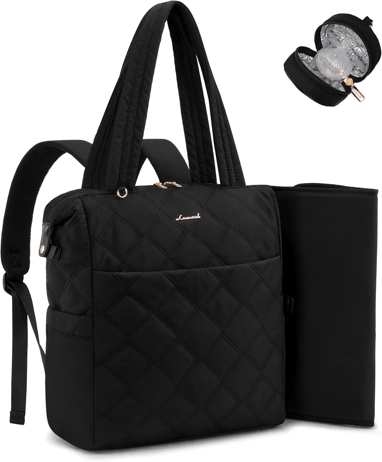 Amazon.com: LOVEVOOK Diaper Bag Backpack,Diaper Bag Tote for Mom Dad ...