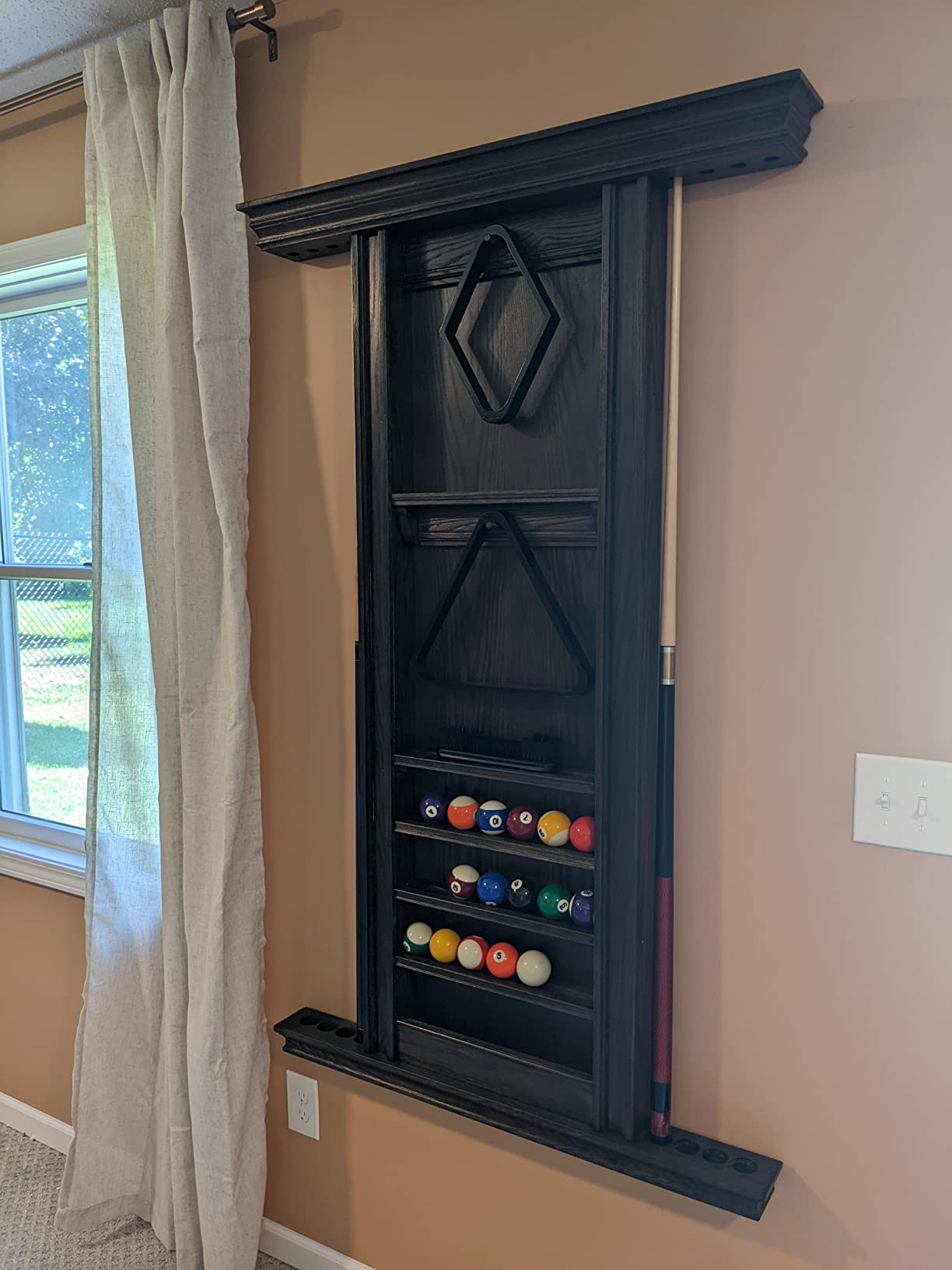 $5/mo - Finance Skylety 2 Pieces Wooden Billiard Ball Rack Solid Wood 2 ...