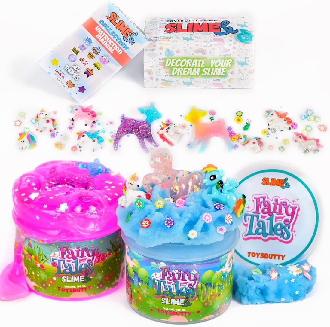 Amazon.com: ToysButty 2 Slime Pack Clear Crystal Slime & Cloud Slime ...