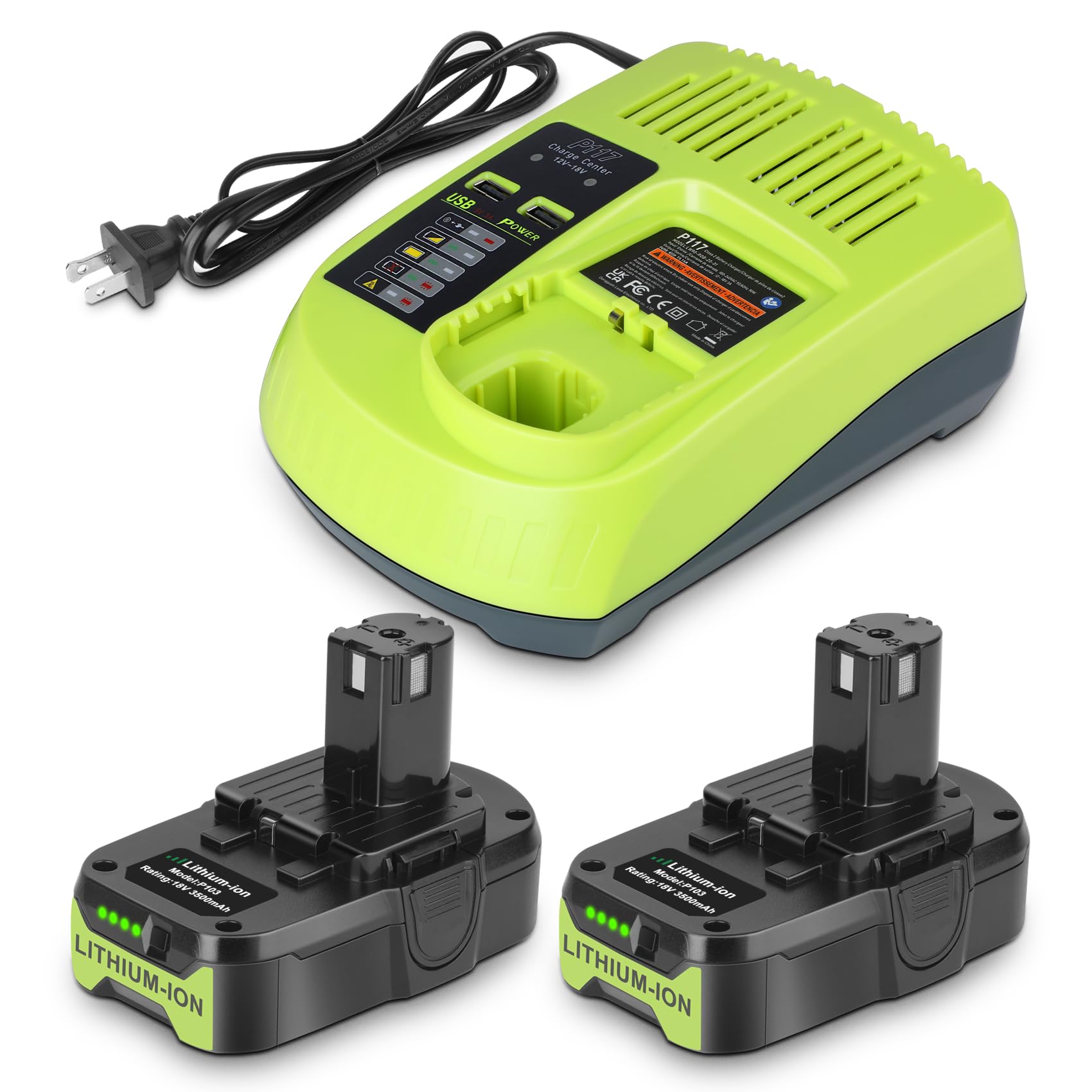 Amazon.com: REACELL P103 18V Battery and Charger Combo Compatible for ...