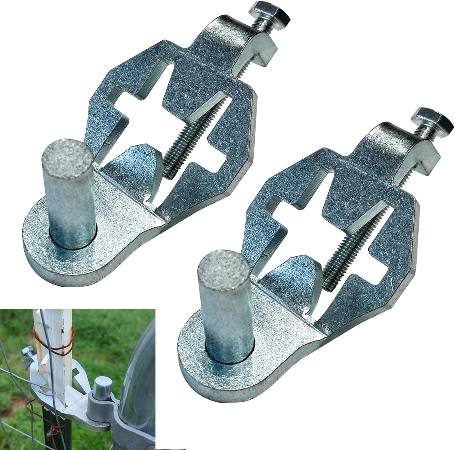 Amazon.com: VICOVITER Heavy Duty T-Post Gate Hinge – Galvanized Steel ...