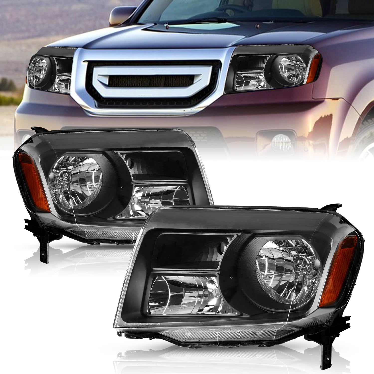 TUSDAR Headlight Assembly Pair Fit 2012 2012 2014 2015 Honda Pilot ...