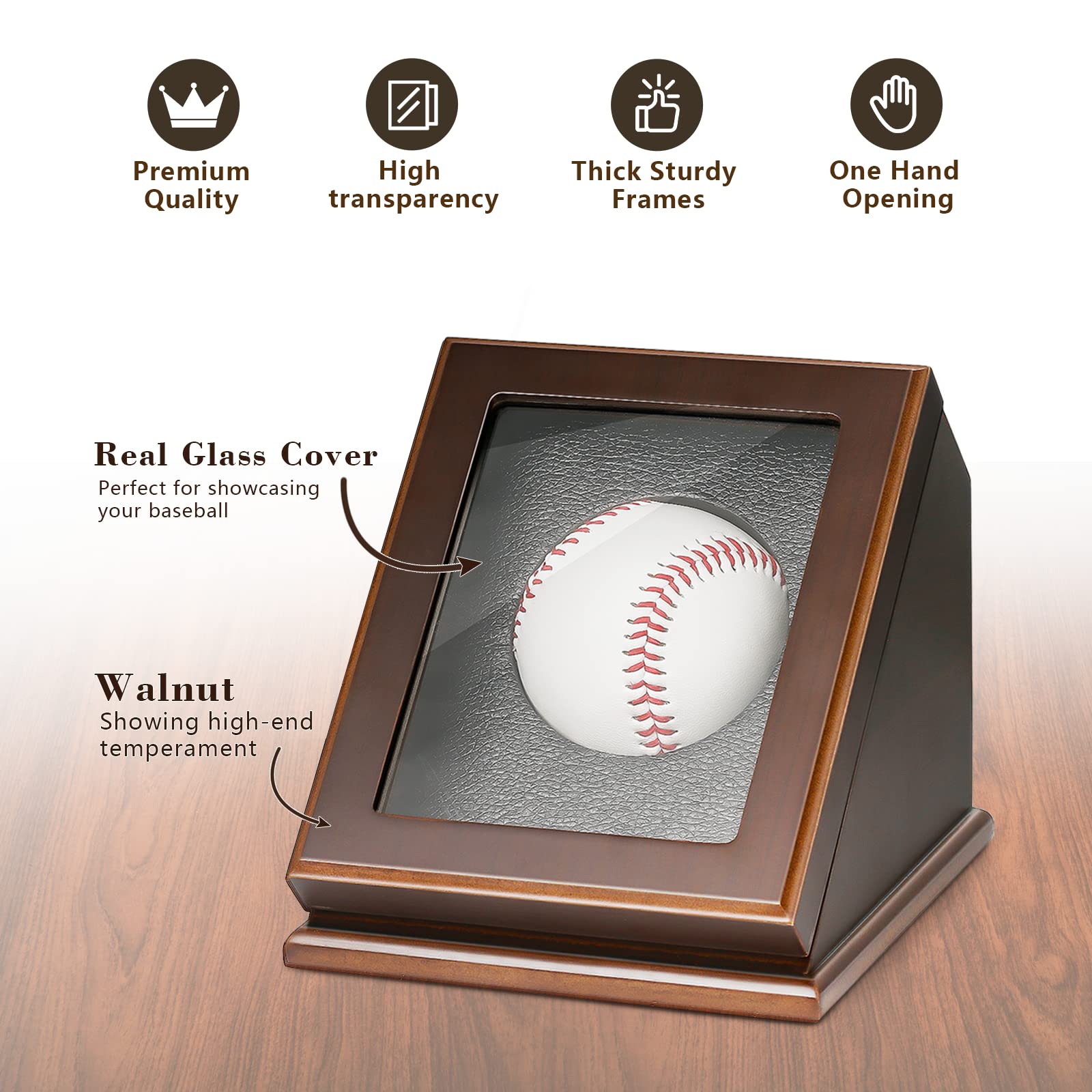 Snapklik.com : Baseball Display Case, Baseball Holders For Balls, Wood ...