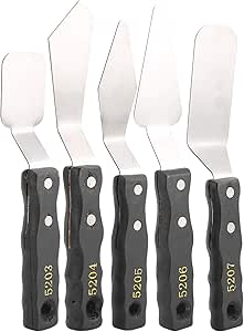 Amazon.com: 5-Piece Stainless Steel Palette Knife Set,Spatula Painting ...