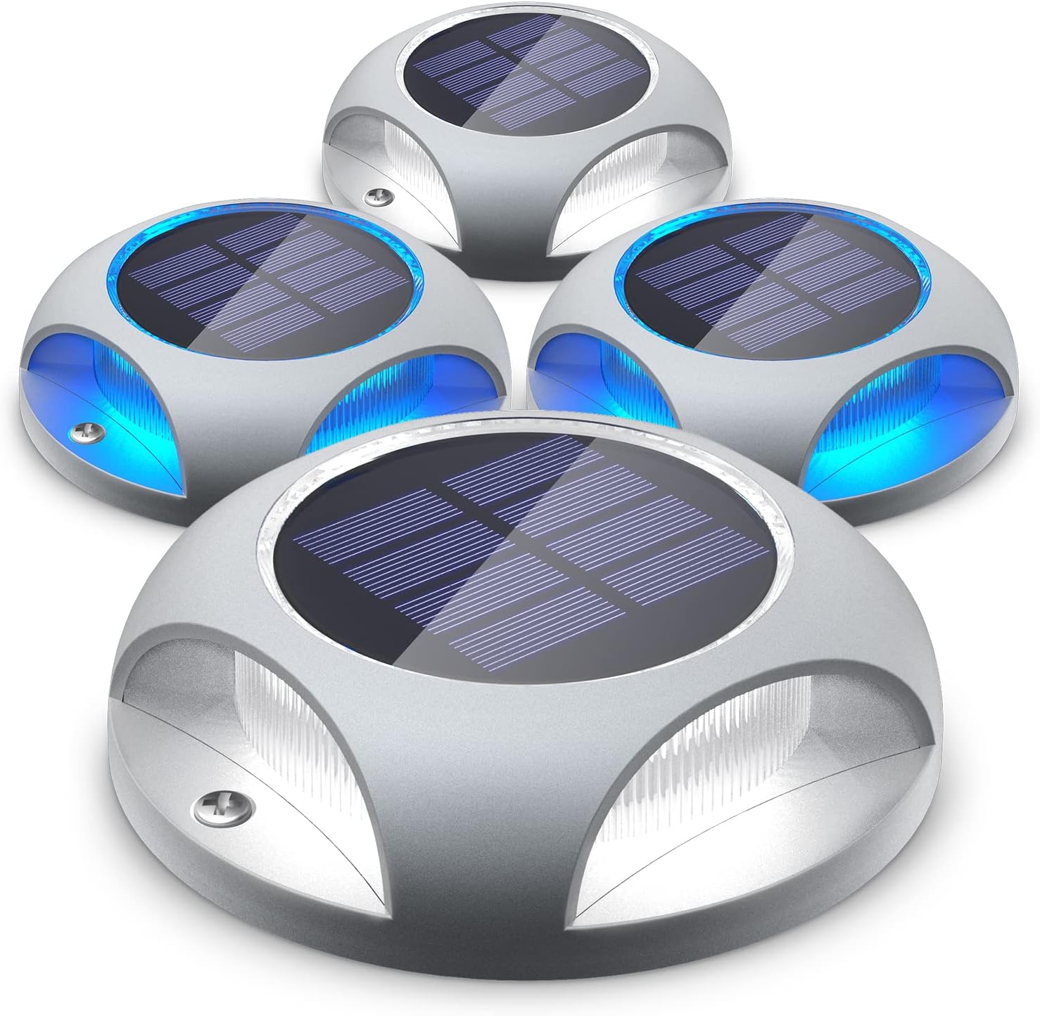 SIEDiNLAR Solar Deck Lights Outdoor LED Driveway Markers Dock Light ...