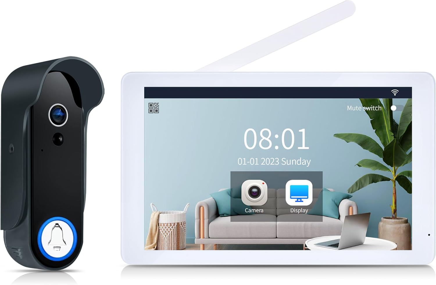 Amazon.com: Wireless Video Doorbell,1080p HD 8''Touch Monitor Video ...