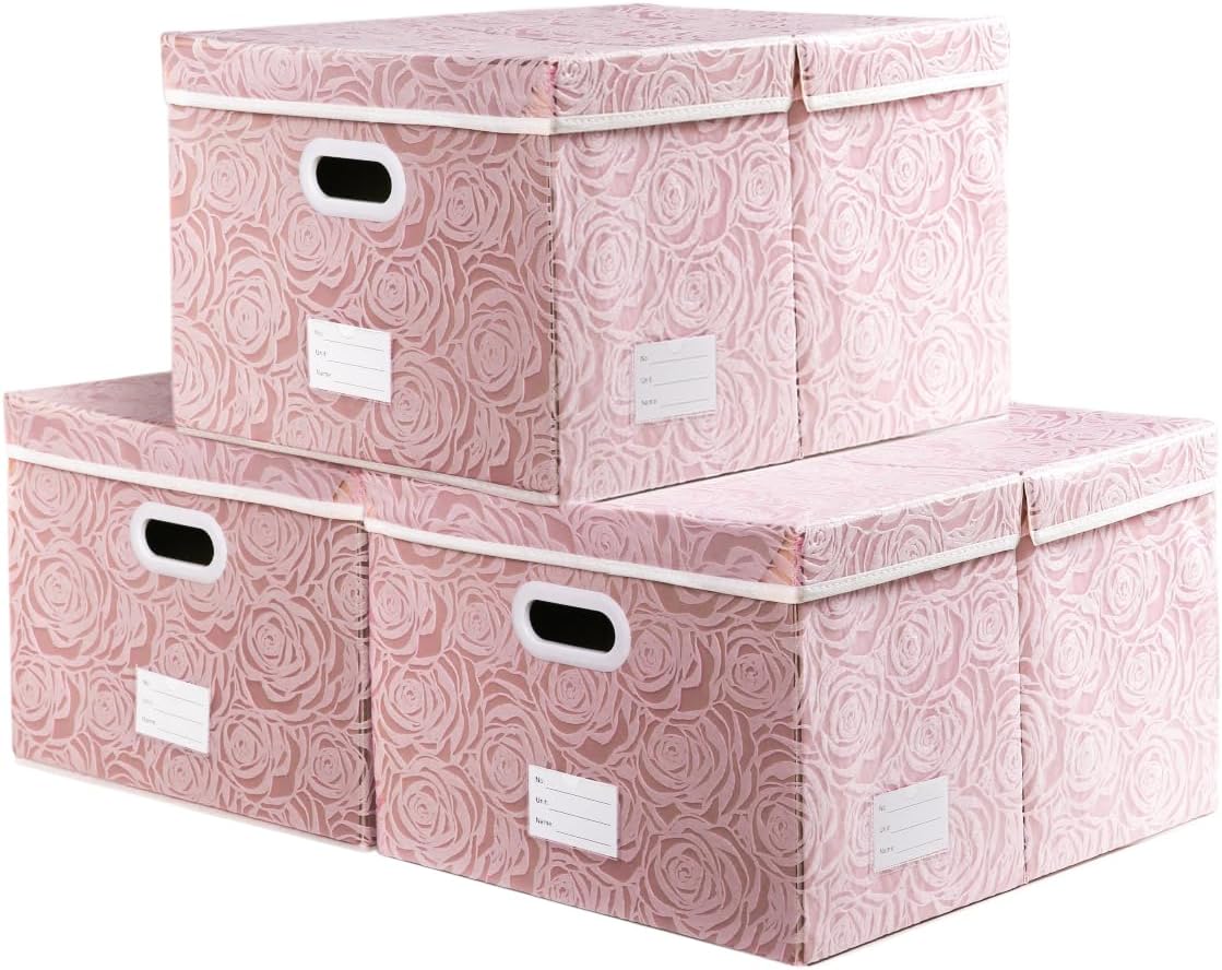 Amazon.com: PRANDOM Jumbo Collapsible Storage Boxes with Lids Fabric ...