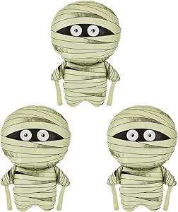 Amazon.com: Halloween Mummy Balloon 3 Pcs Cute Mummy Balloons Halloween ...
