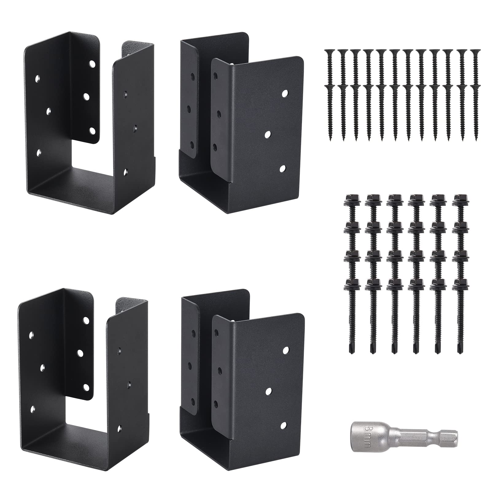 Snapklik.com : 4 Pcs Concealed Joist Hangers, 4"x6" Outdoor Trim ...