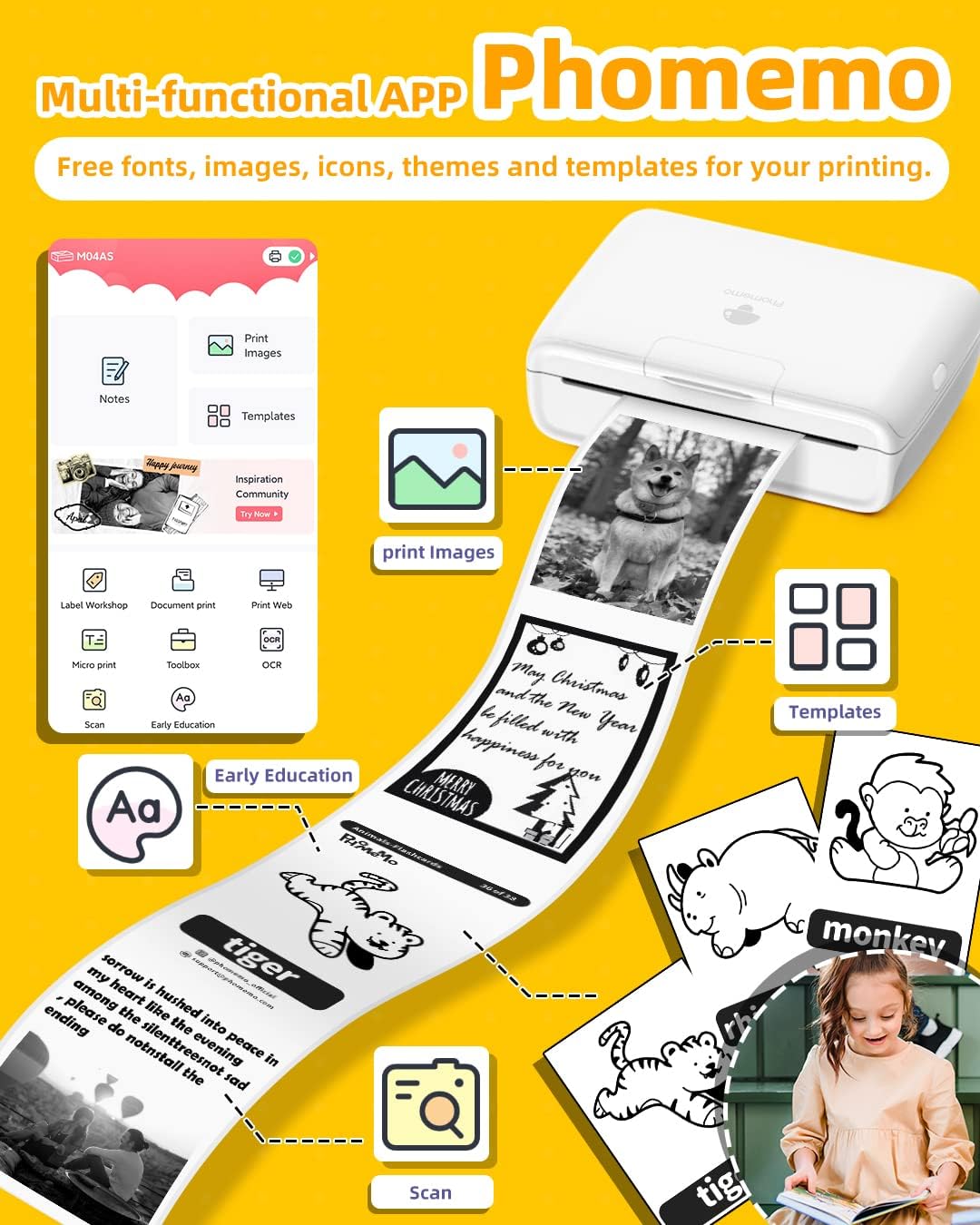 Phomemo M04S – Mini impresora térmica, impresora fotográfica Bluetooth ...