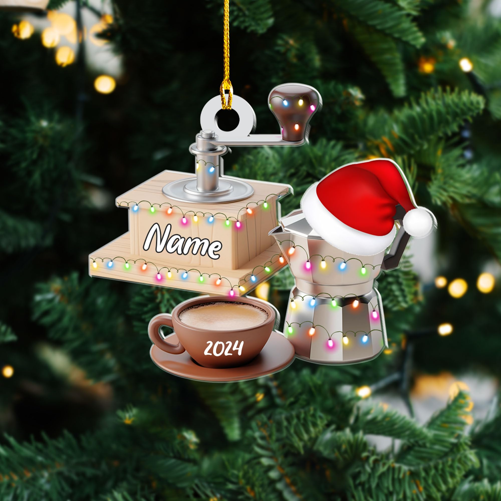 Amazon.com: Personalized Coffee Machine Ornament Coffee Tool Flat ...