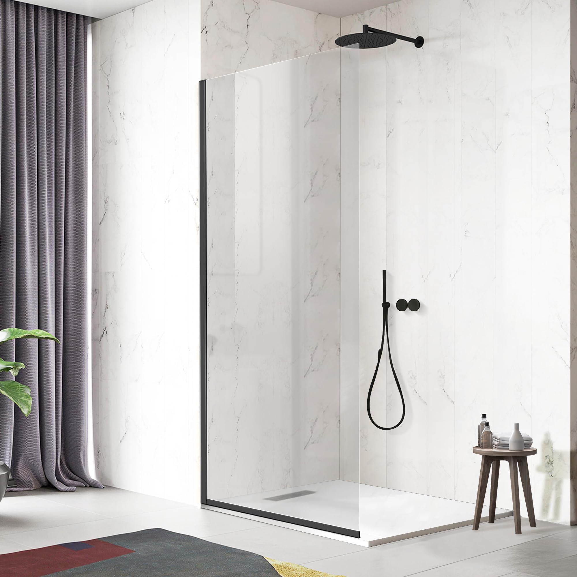 Glass Warehouse 78? x 27" Frameless Shower Door - Single Fixed Panel ...