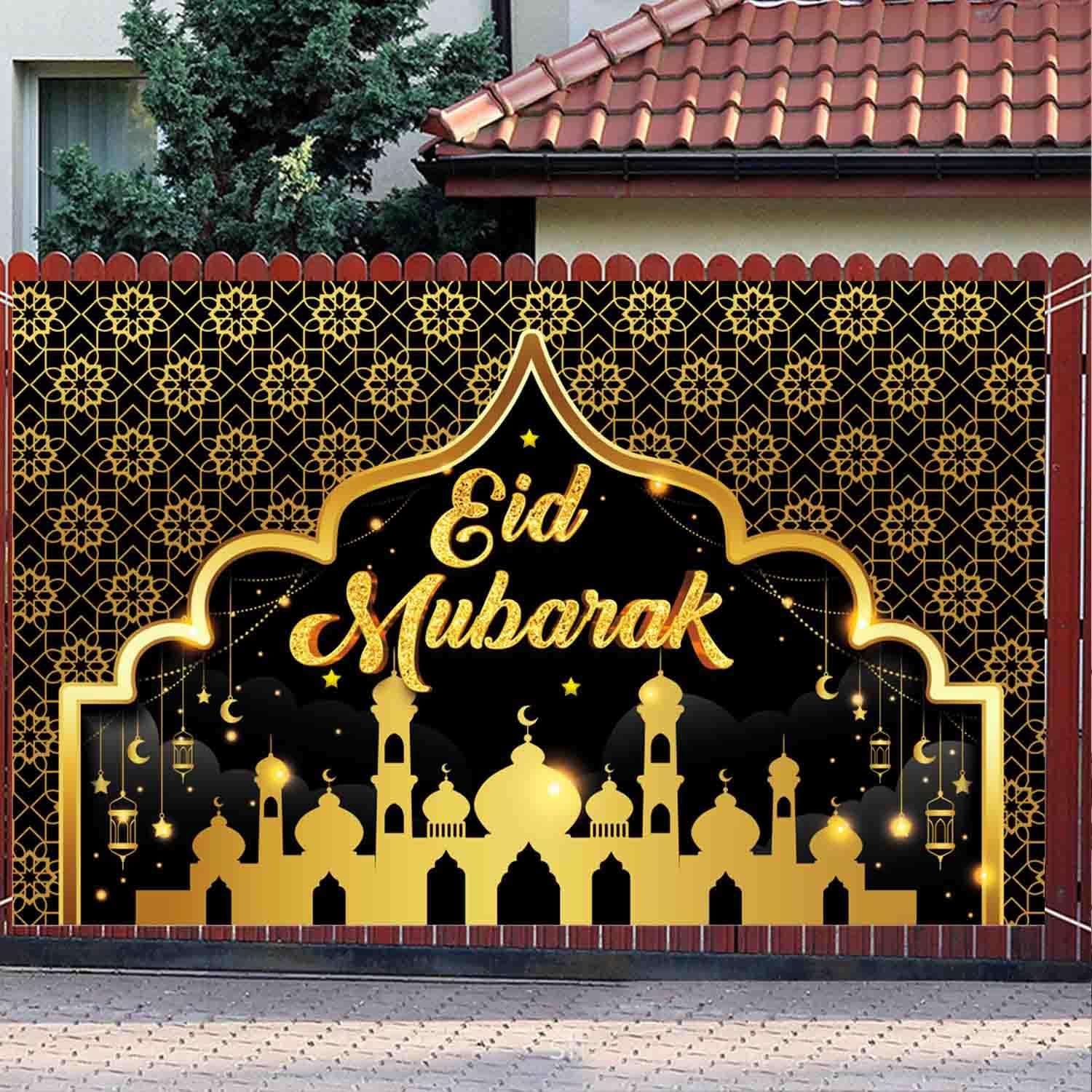 Amazon.com: KYMY Eid Mubarak Backdrop with 70.8" X 43.3", Muslim ...