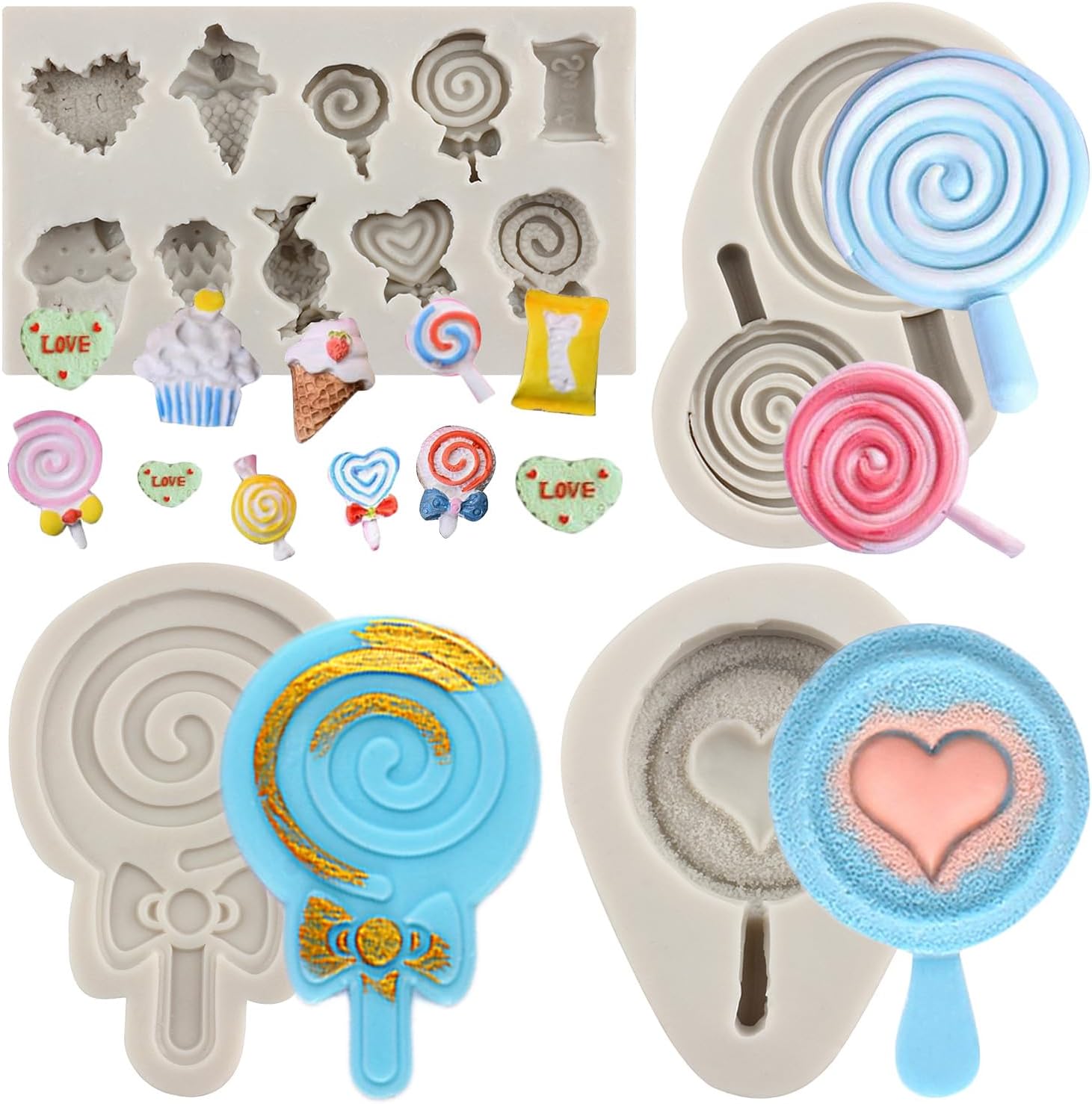 Amazon.com: Human Face Silicone Mold 4 Pcs, Face Chocolate Fondant Mold ...