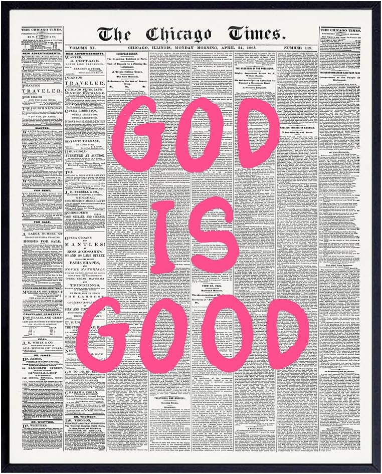 Amazon.com: God is Good Preppy Christian art - Inspirational Teen Room ...