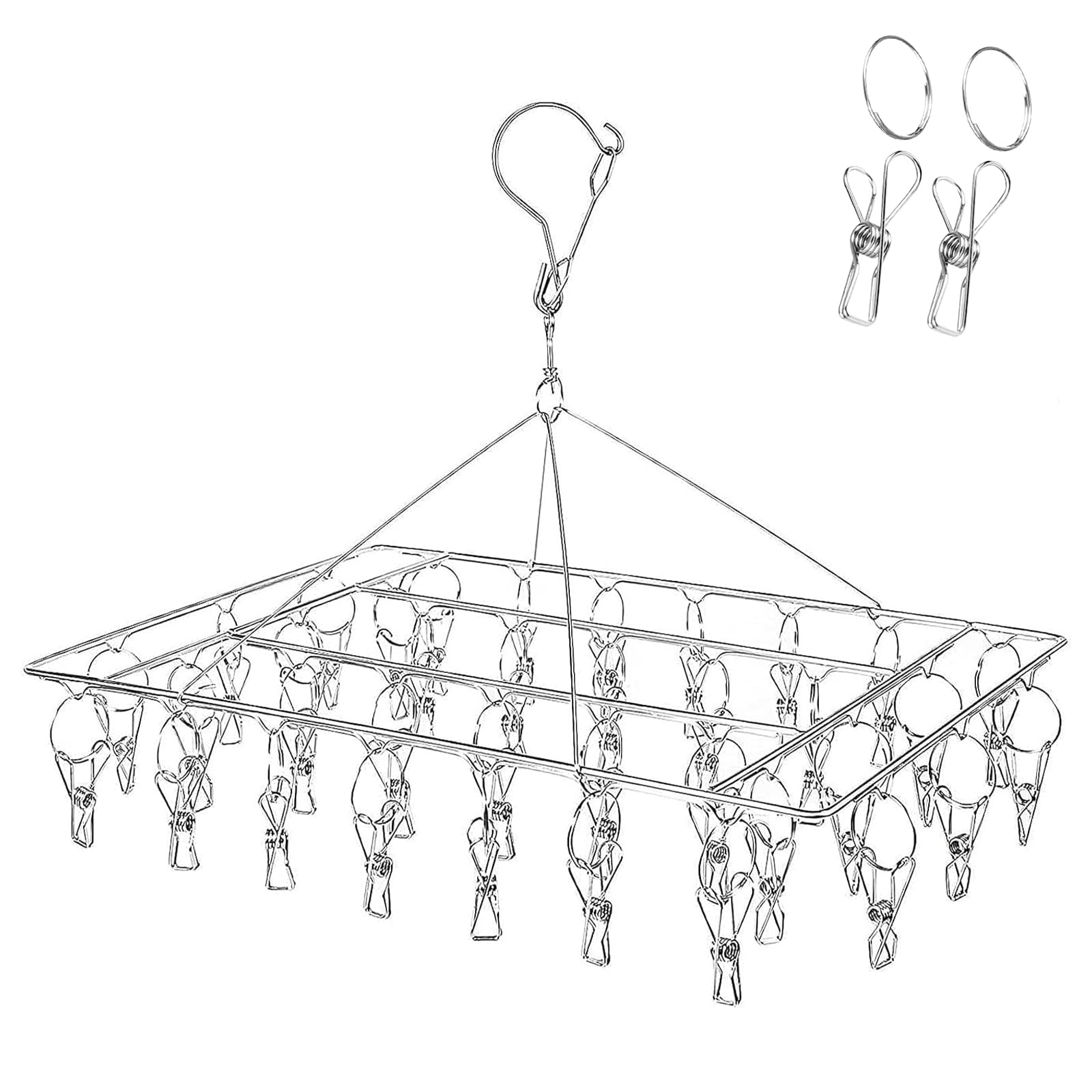 Qualsen Stainless Steel Hanging Drying Rack Portable Clip and Drip ...