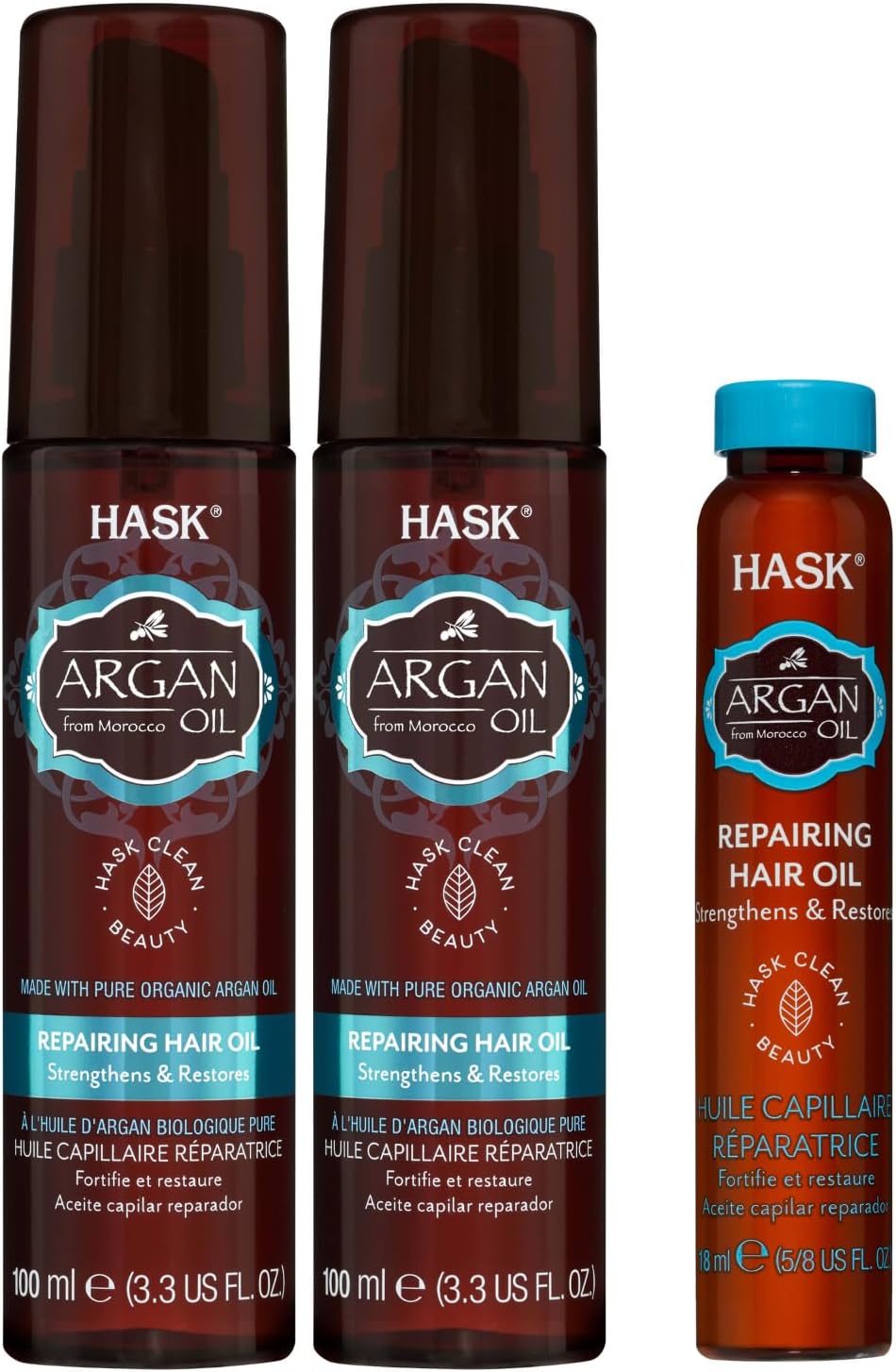 Amazon.com: HASK Keratin Protein Smoothing Shine Oil Vial, 18ml, 0.612 ...