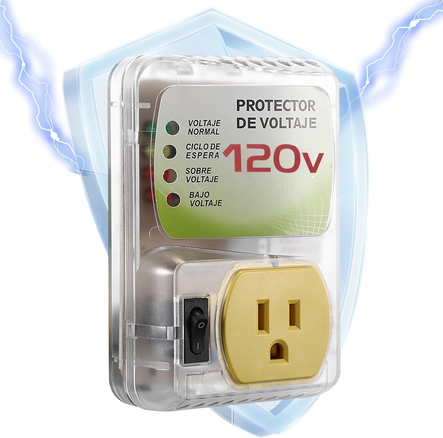 GQVOSXC 2400W Supresor de Picos de Voltaje con Luz Indicadora, Voltaje ...