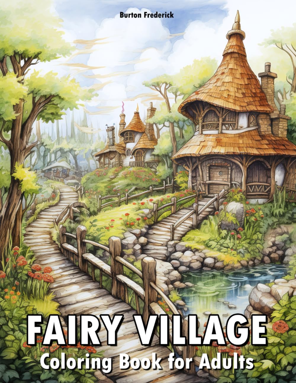 Amazon.com: Fairy Village: Coloring Book for Adults with Bustling Market, Magical Town ...