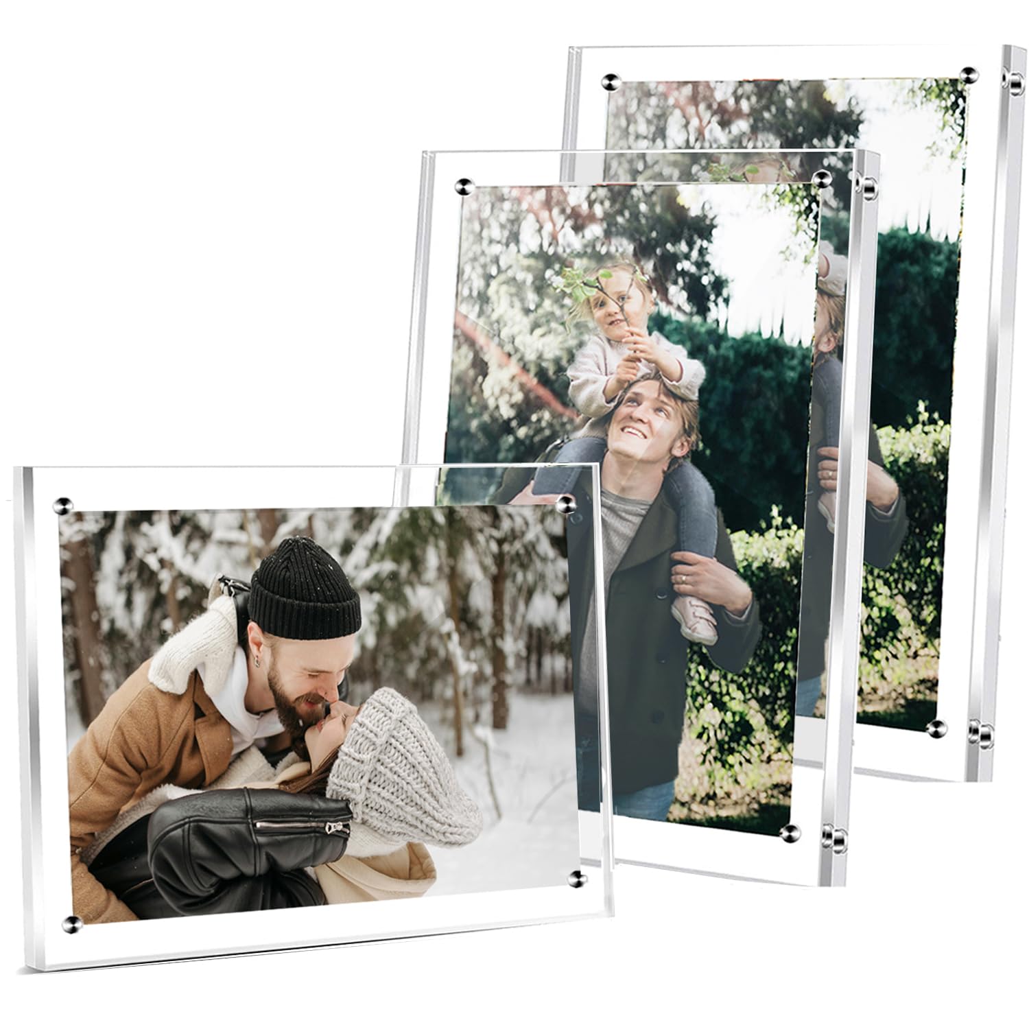 Amazon.com - JUOIFIP 3 Pack 8x10 Inch Acrylic Frame, Clear Double Sided ...