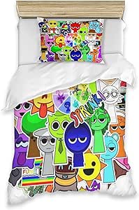 Amazon.com: Sprunki Bedroom Duvet Cover Set for Gamers Duvet Cover Set ...